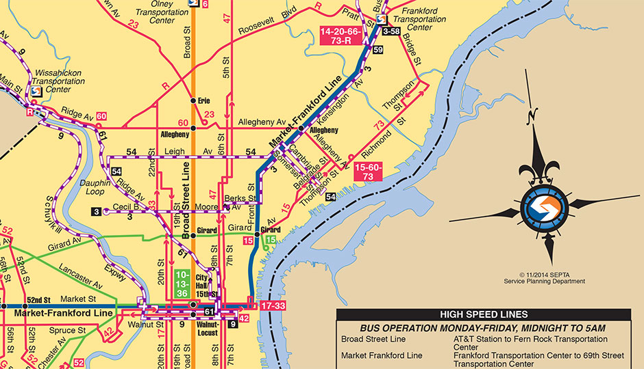 Philadelphia Bus Route Map